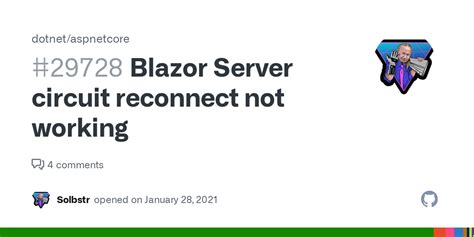 Blazor Server Circuit Reconnect Not Working · Issue 29728 · Dotnet