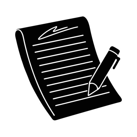 Paper Document With Signature Silhouette For Secure Contract