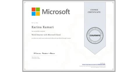 microsoftexcel dataskills productivity continuouslearning coursera… karina kumari