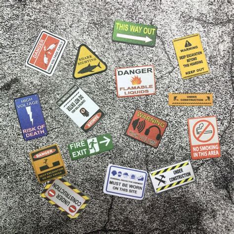 112 Prop Warning Signs Set Of 15 Suitable For 6 Inch Action Fig Props And Uk