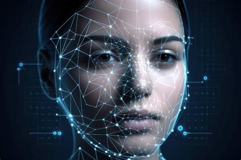 premium photo concept of authentication by facial recognition woman