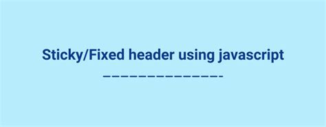 Css Sticky Header Sticky Header Css Sticky Header Bootstrap