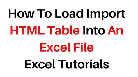 Import Html Table To Excel Sheet Xlsx Convert Table To Sheet Youtube