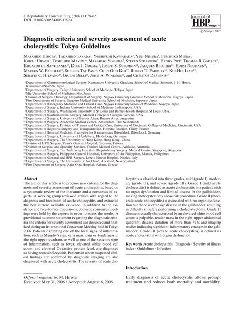 Tokyo Guidelines For Cholangitis And Cholecystitis Pdf
