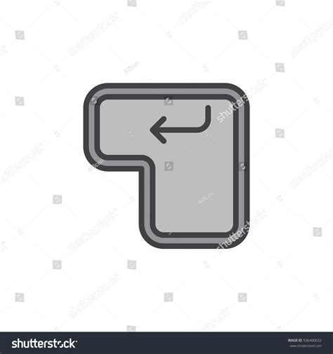 Enter Keyboard Key Line Icon Filled Stock Vector Royalty Free