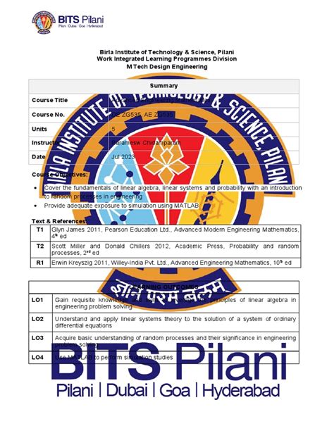 Ae Zg535 Course Handout Pdf Matrix Mathematics System Of Linear Equations