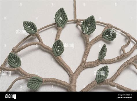 Tree Of Life Macrame Handmade Wall Decoration Green Leaves And Long