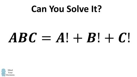 Solve Abc A B C The Factorial Digits Sum Puzzle Math Word Walls Math Genius Mental