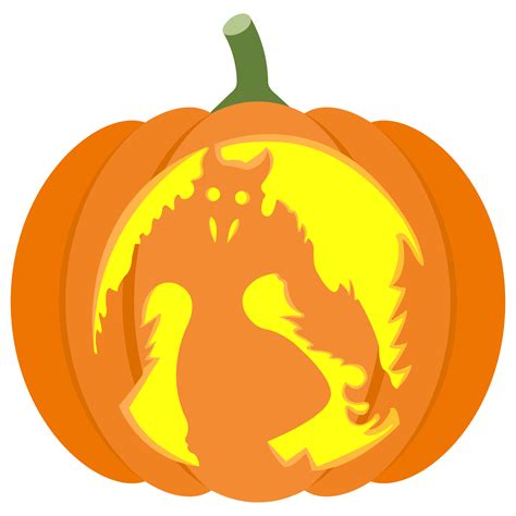 Werewolf Pumpkin Stencil Wolf Pumpkin Stencil