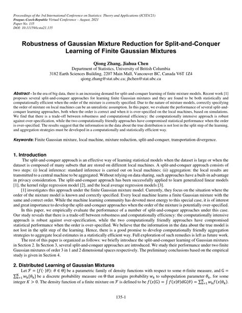 Pdf Robustness Of Gaussian Mixture Reduction For Split And Conquer Learning Of Finite Gaussian
