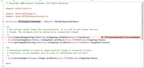 Rctimagestoremanagerm Error This Block Declaration Is Not A Prototype