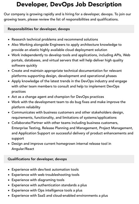 Developer Devops Job Description Velvet Jobs