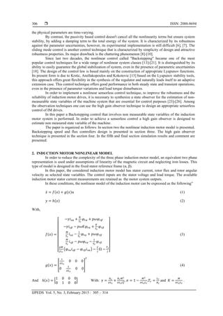 A High Gain Observer Based Sensorless Nonlinear Control Of Induction Machine PDF