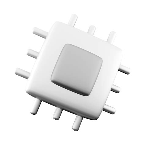 3d Rendering Microchip Line Icon Cpu Icon 3d Render Central