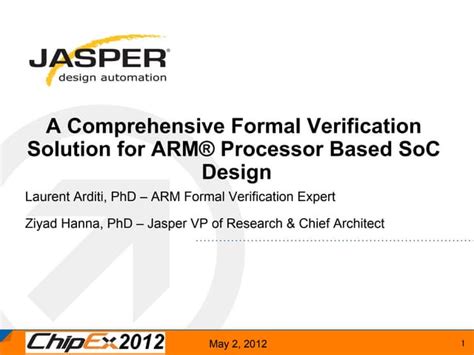 A Comprehensive Formal Verification Solution For Arm Based Soc Design Pdf