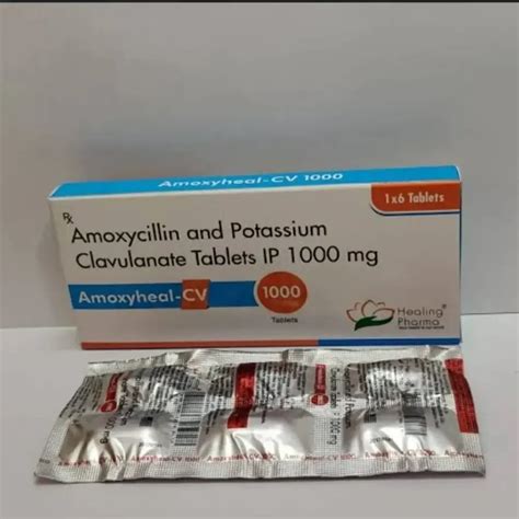 Amoxicillin 875 Mg Potassium Clavulanic Acid 125 Mg Amoxyheal Cv 1000