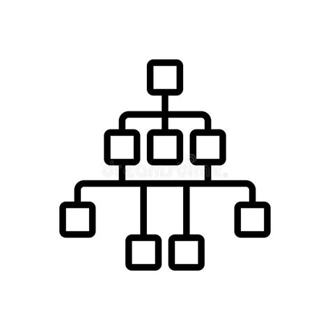 black line icon for sitemap navigation concept and flowchart stock