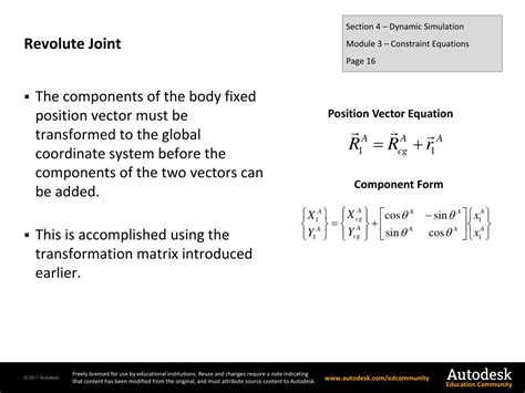 Ppt Dynamic Simulation Constraint Equations Powerpoint Presentation