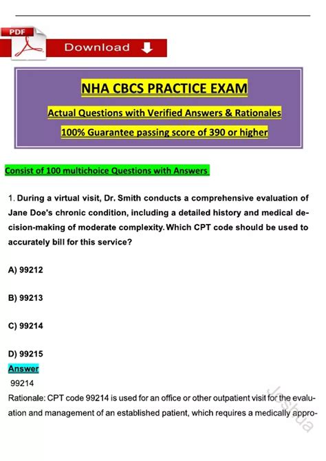 Nha Billing And Coding Specialist Certification Cbcs Practice Exam