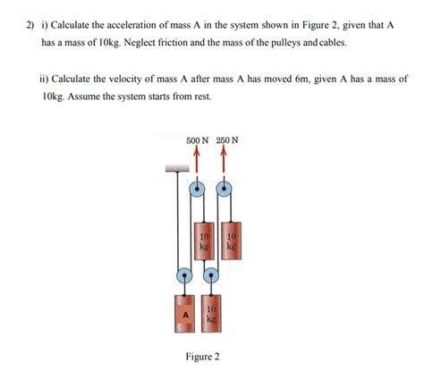 Solved I Calculate The Acceleration Of Mass A In The Chegg