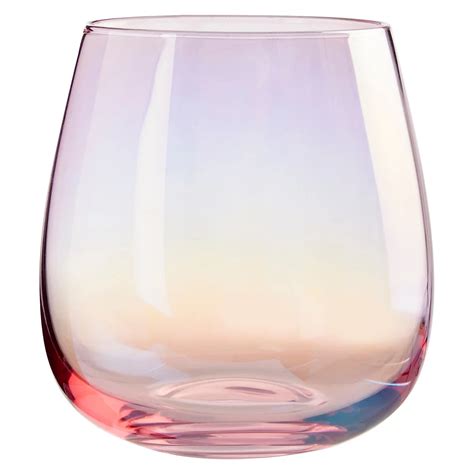 Orsina Set Of 4 Translucent Pink Glass Tumbler Glassware Drinking