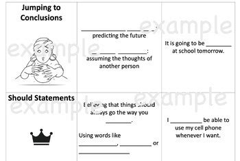 Thinking Errors Game By Chameleon Counseling TPT