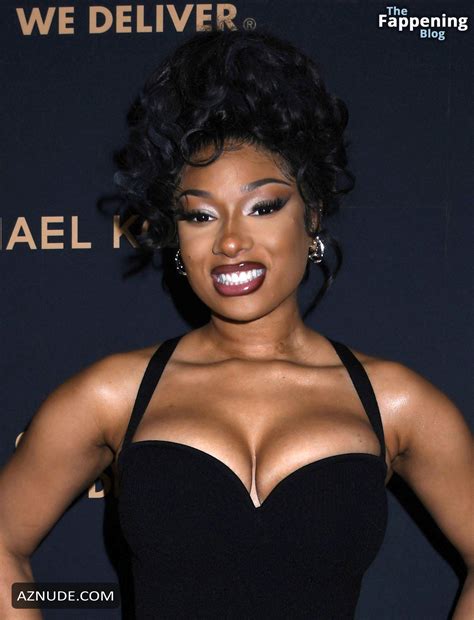 Megan Thee Stallion Sexy Flaunts Her Hot Cleavage And Legs In A Stunning Black Dress At Golden