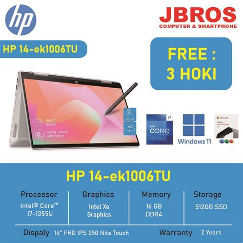 Jual Hp Pavilion X Ek Tu Core I U Gb Gb Ssd Fhd Touch Win Home Ohs