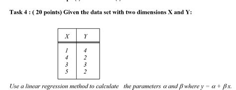Solved Task 4 20 Points Given The Data Set With Two