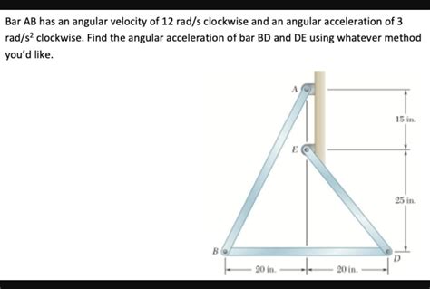 Solved Bar Ab Has An Angular Velocity Of 12rad S Clockwise