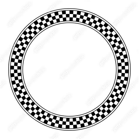 Circle Frame With Checkered Pattern Round Border With Checkerboard