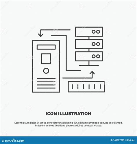 Combination Data Database Electronic Information Icon Line Vector