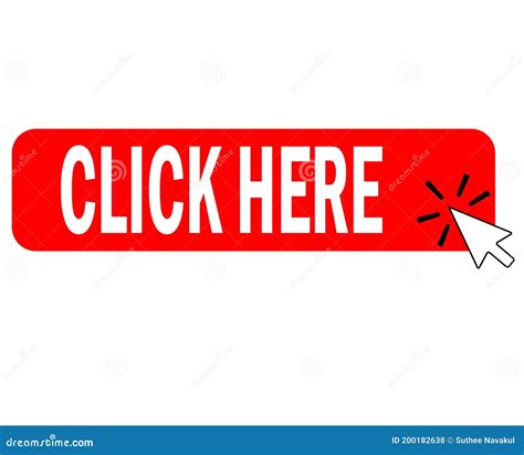 Click Here Button With Arrow Pointer Clicking Icon Click Here Button Sign Flat Style Stock