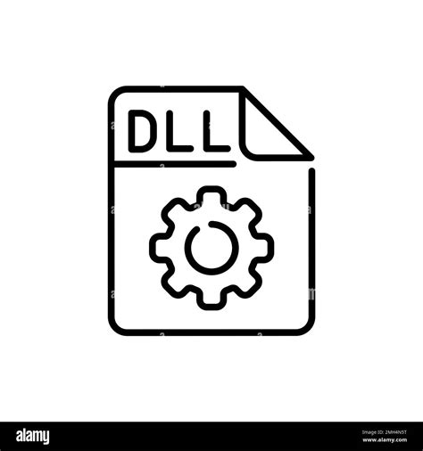 Dll File Color Line Icon Format And Extension Of Documents Stock