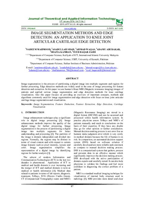 Pdf Image Segmentation Methods And Edge Detection An Application To