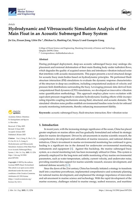 Pdf Hydrodynamic And Vibroacoustic Simulation Analysis Of The Main