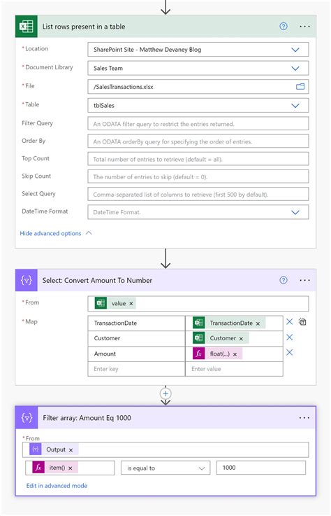How To Filter Excel Table Rows In Power Automate Text Numbers Dates
