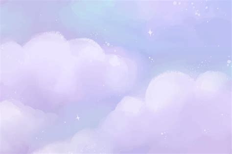손으로 그린 수채화 파스텔 하늘 배경 무료 벡터
