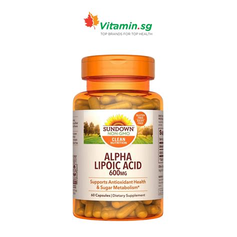 Sundown Naturals Alpha Lipoic Acid 600mg, 60 caps | Vitamin SG