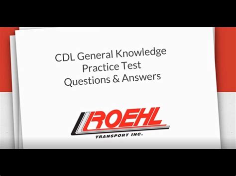 Cdl General Knowledge Test Goalxaser
