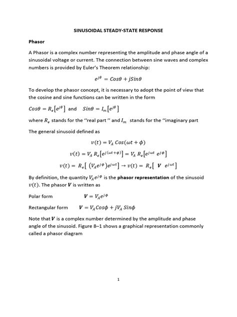 5 9 2024 Sinusoidal Steady State Response Pdf Electrical Impedance Electronic Engineering