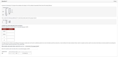 Solved Consider The Following Lc 3 Program That Multiplies