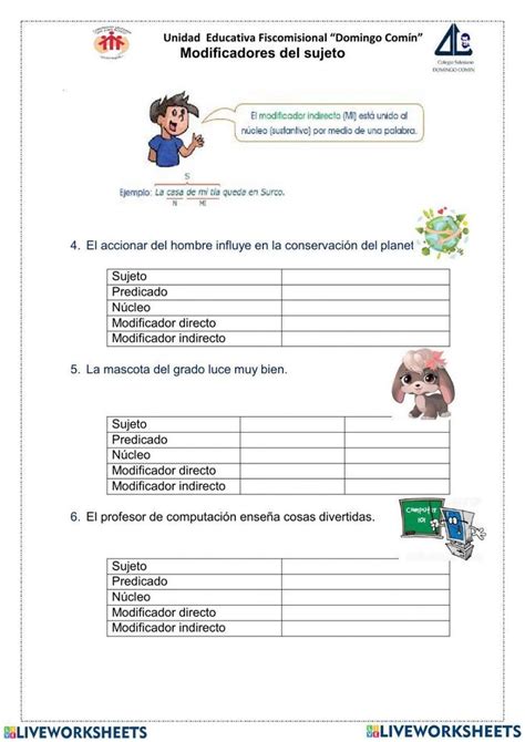 Subject Modifiers Exercises