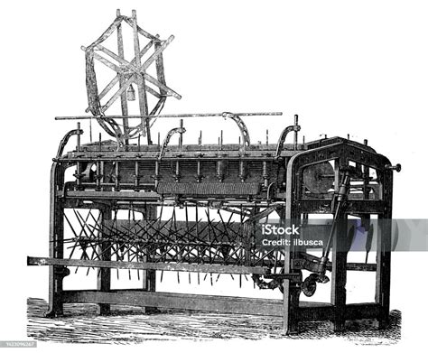 골동품 삽화 응용 역학 및 기계 섬유 산업 스레드 및 로프 생산을 꼬는 기계 19세기에 대한 스톡 벡터 아트 및 기타 이미지 19세기 19세기 스타일 강철 Istock