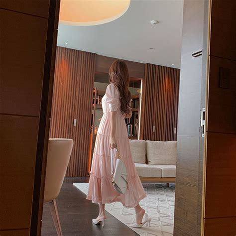 살롱디 캉캉이 쉬폰 주름원피스