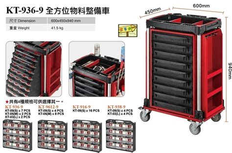 [家事達] 臺灣ktl Kt 936 9a 專業 全方位物料整備車 特價 工具箱 零件盒 工作車 工具收納 工具車 Yahoo奇摩購物中心