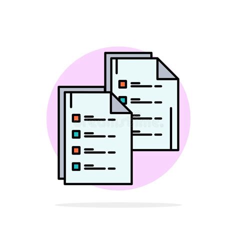 Document Analytics Data Copy Paper Resume Abstract Circle Background Flat Color Icon Stock
