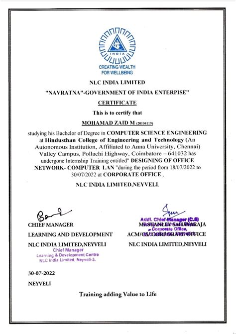 Mohamed Zaid On Linkedin Share Project Network Internship Nlc