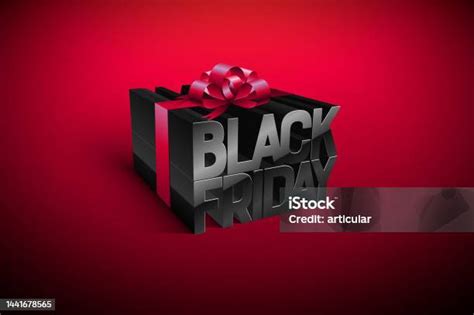 빨간색 배경에 선물 상자 모양 글자가 있는 블랙 프라이데이 세일 그림 벡터 새해와 크리스마스 디자인 템플릿으로 인사말 카드 전단지 배너 축하 포스터 또는 파티 초대장을