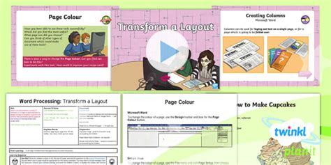Computing Word Processing Transform A Layout Year Lesson Pack